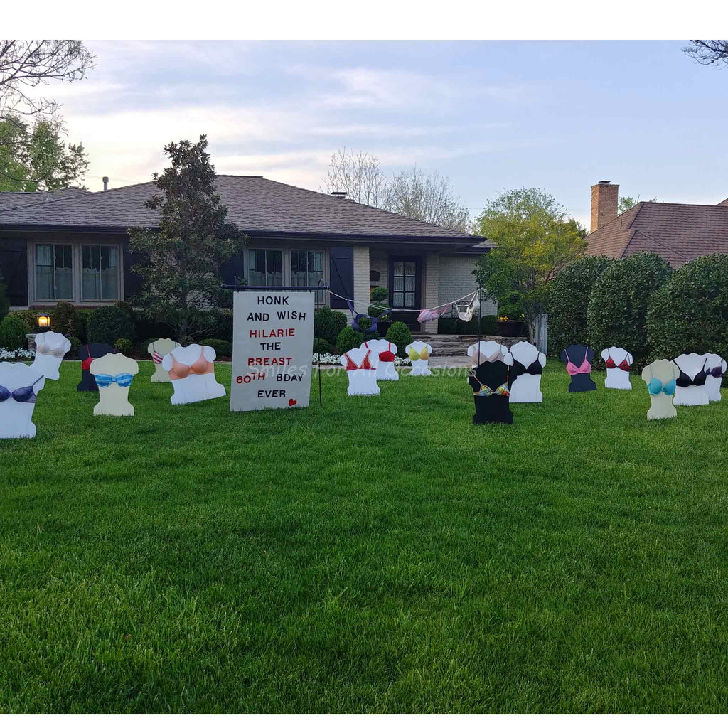 Birthday Yard Signs Real Bras – Smiles For All Occasions