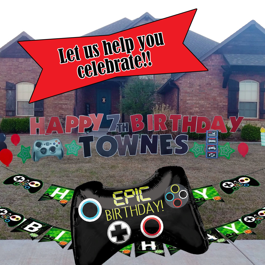 Gaming Birthday Yard Signs Outdoor Party Decoration Oklahoma – Smiles ...
