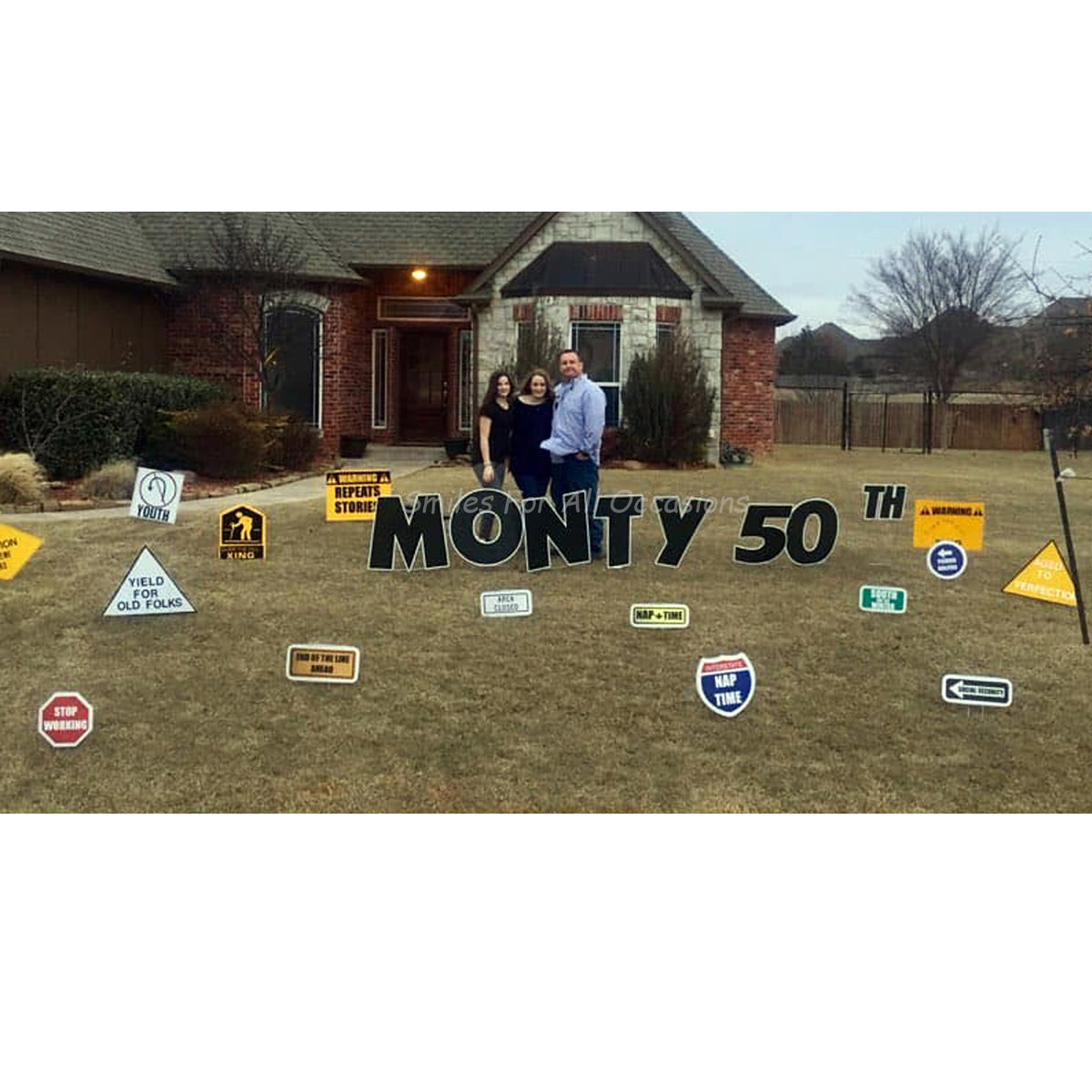 Traffic Signs Over The Hill Yard Signs – Smiles For All Occasions