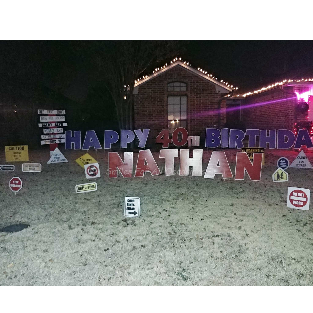 Traffic Signs Over The Hill Yard Signs – Smiles For All Occasions